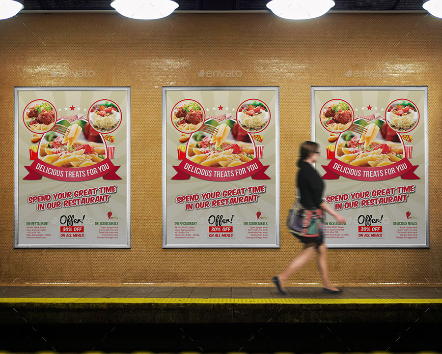 Restaurant Poster Template Vol.8, Print Templates | GraphicRiver