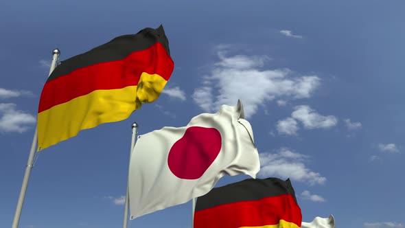Many Flags of Japan and Germany, Motion Graphics | VideoHive