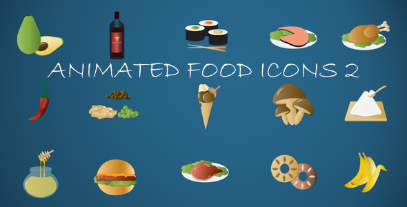 Animated Food Icons 2, Motion Graphics | VideoHive