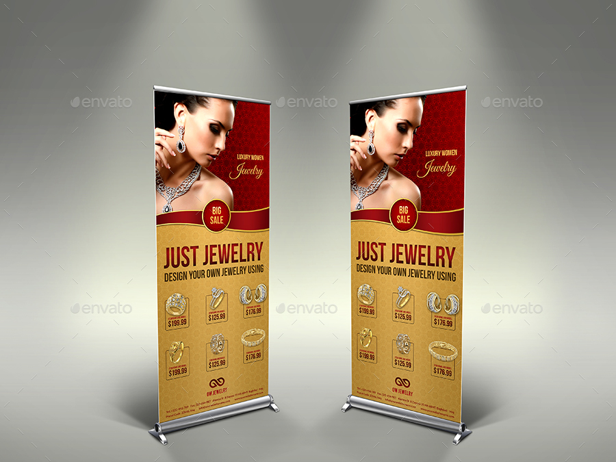Jewelry Signage Roll Up Banner Template, Print Templates | GraphicRiver