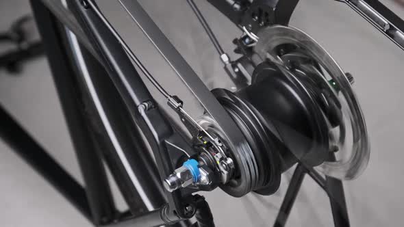 The Planetary Hub on a Belt Drive Bicycle Rotating Rear Gear Change ...