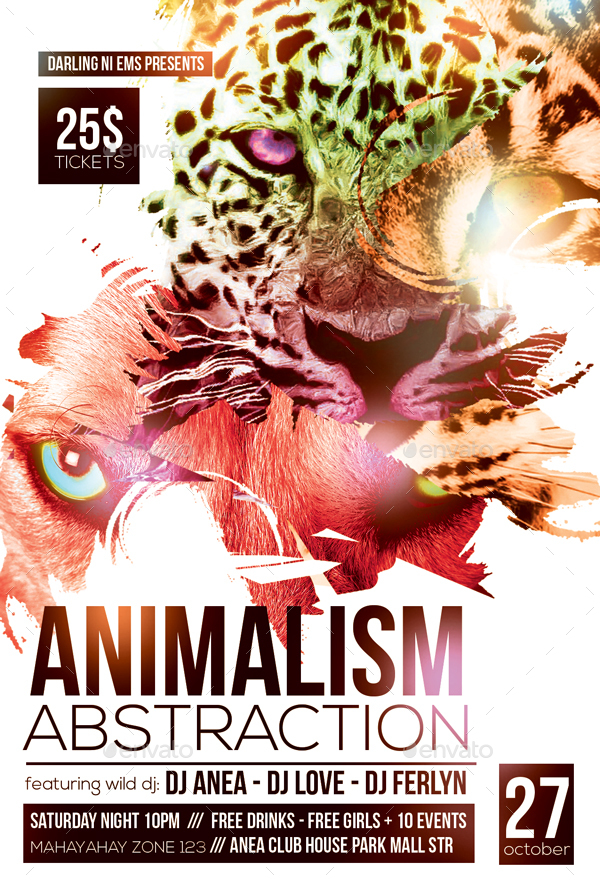 Animalism Absrtaction Flyer, Print Templates | GraphicRiver