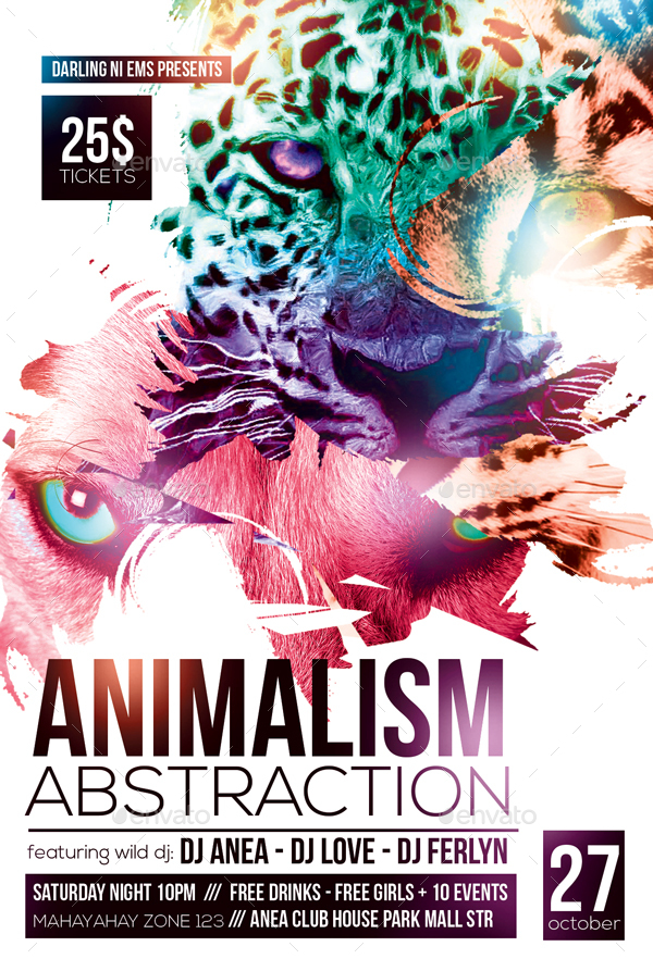 Animalism Absrtaction Flyer, Print Templates | GraphicRiver