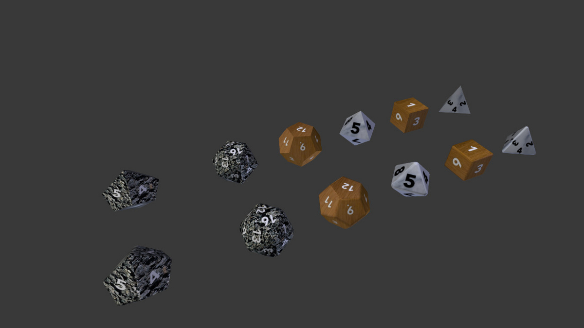 6+6 RPG D&D dice set/collection (UV Mapped, Textured) by FrancescoMilanese