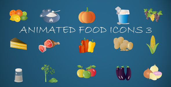 Animated Food Icons 3, Motion Graphics | VideoHive