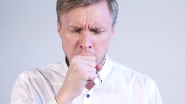 Businessman Coughing Portrait, Cough, Stock Footage | VideoHive