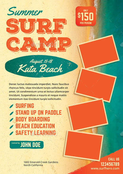 Summer Surf Camp, Print Templates | GraphicRiver
