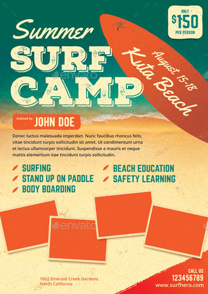 Summer Surf Camp, Print Templates | GraphicRiver