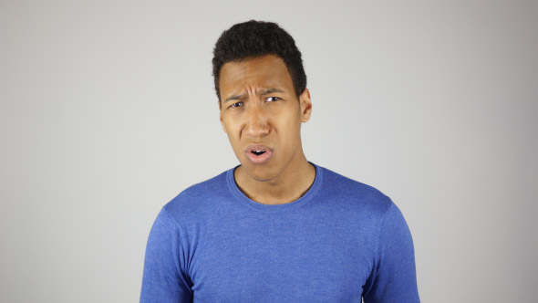 Astonished Black Man Portrait, Shock Reaction, Stock Footage | VideoHive