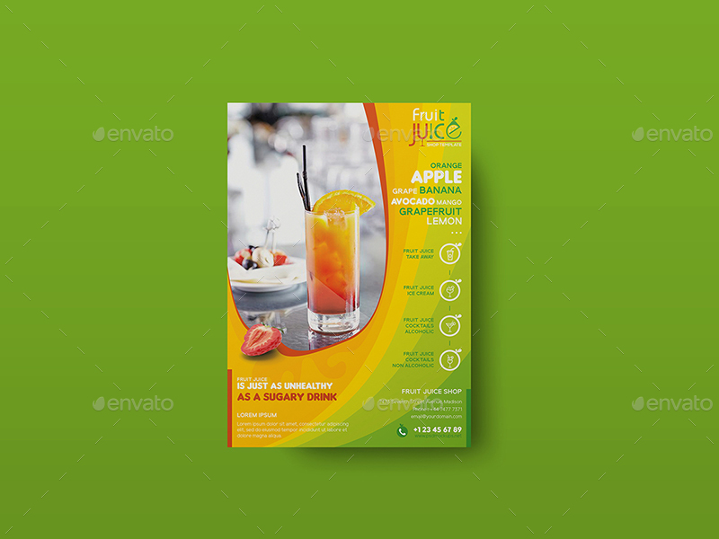 Fruit Juice Shop/ Flyer Template, Print Templates | GraphicRiver