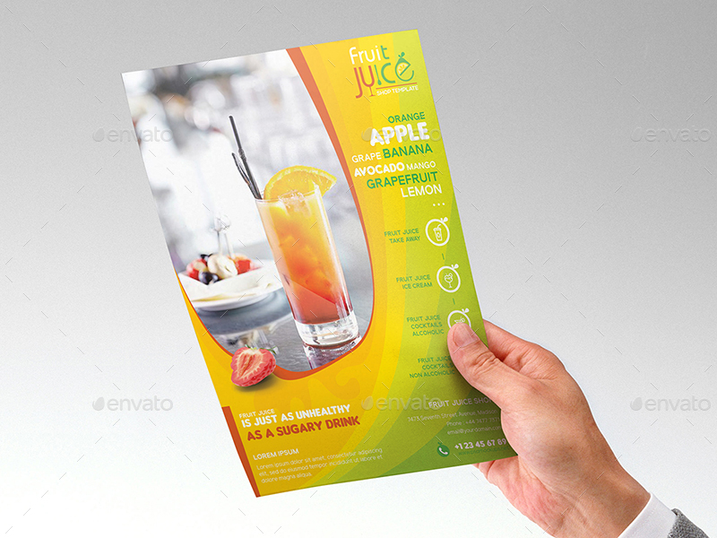 Fruit Juice Shop/ Flyer Template, Print Templates | GraphicRiver