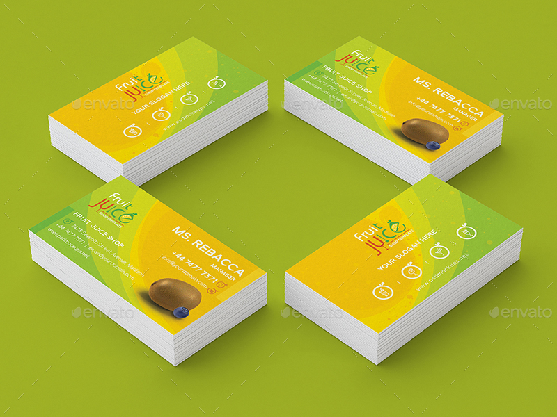 Fruit Juice Shop/ Gift Voucher and Name Card Template, Print Templates