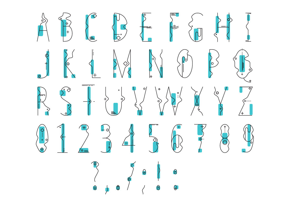 Line Flat Font, Fonts | GraphicRiver