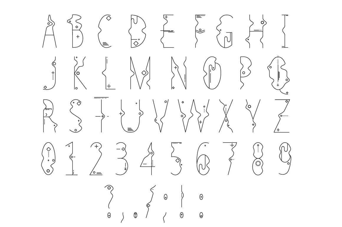 Line Flat Font, Fonts | GraphicRiver