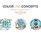 Set of Flat Color Line Design Concepts, Vectors | GraphicRiver