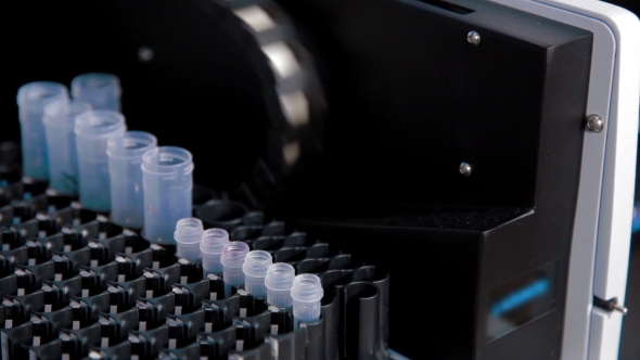 Testing Blood Samples In a Robotic Machine, Stock Footage | VideoHive