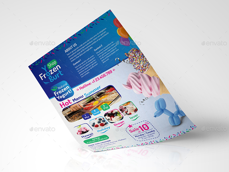 Frozen Yogurt Shop/ Flyer Template, Print Templates | GraphicRiver