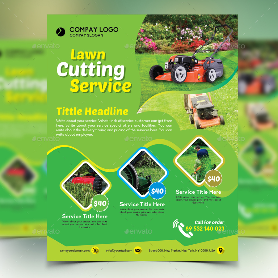 Lawn Cutting Service Flyer, Print Templates | GraphicRiver