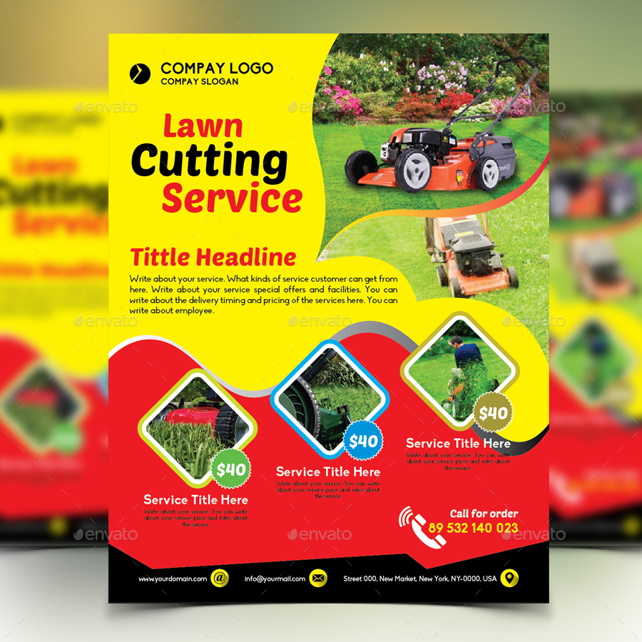 Lawn Cutting Service Flyer, Print Templates | GraphicRiver