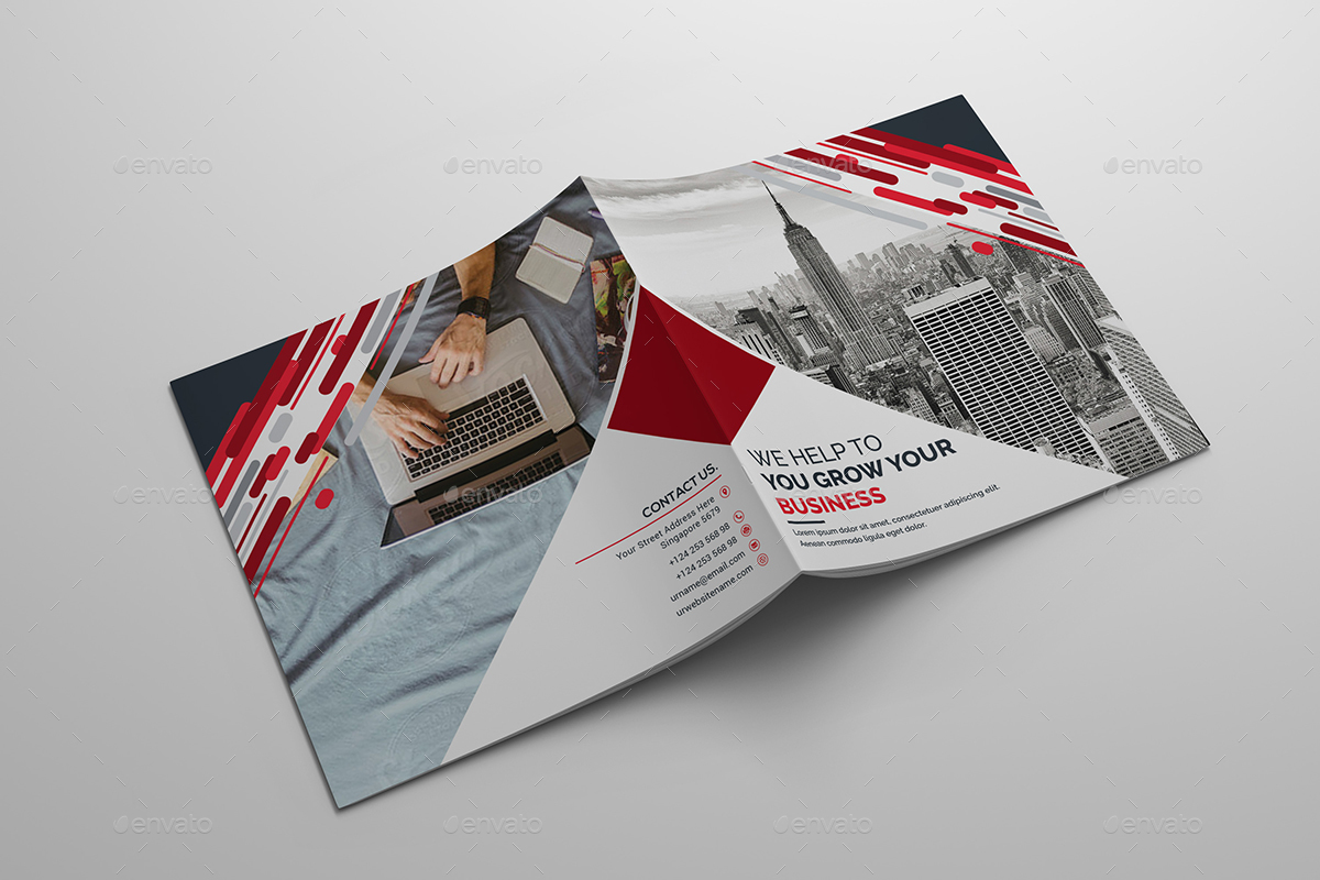 Modern Square Bi-Fold, Print Templates | GraphicRiver