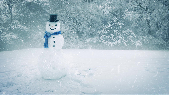 Snowman In Heavy Snowfall, Motion Graphics | VideoHive