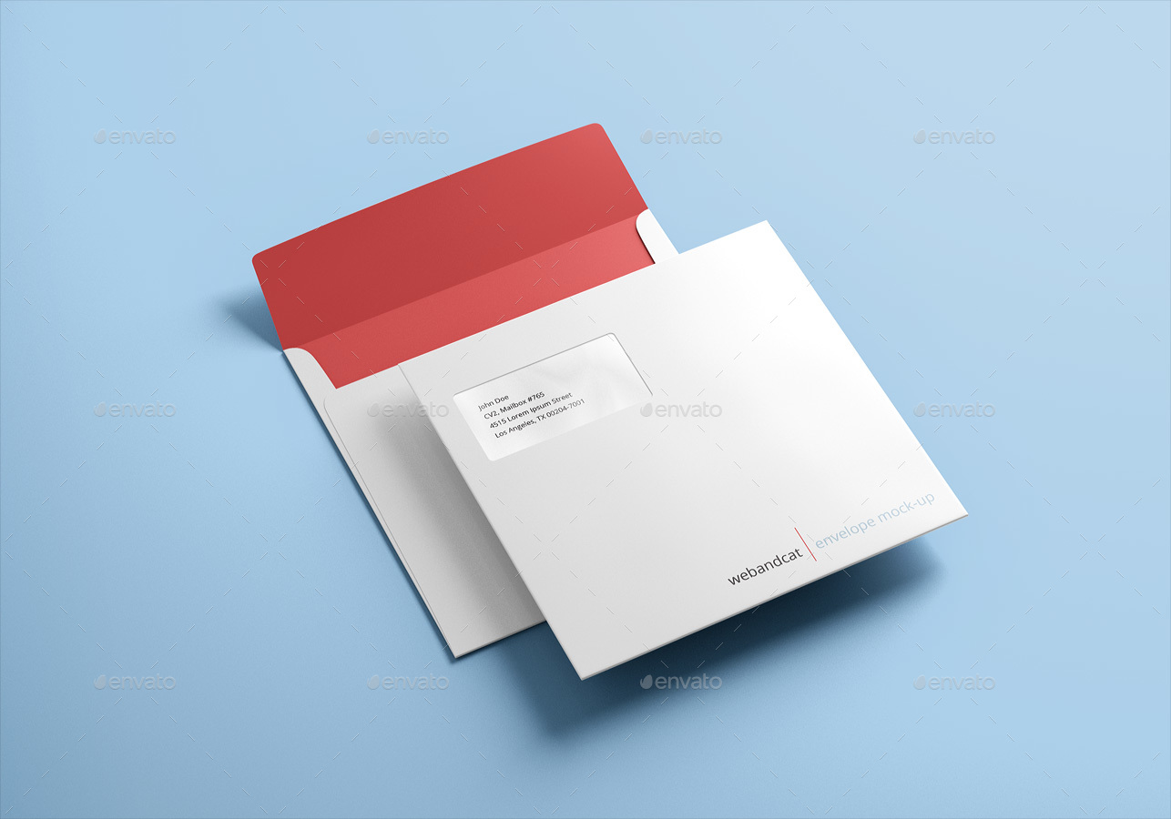 Square Envelope Mock-up, Graphics | GraphicRiver