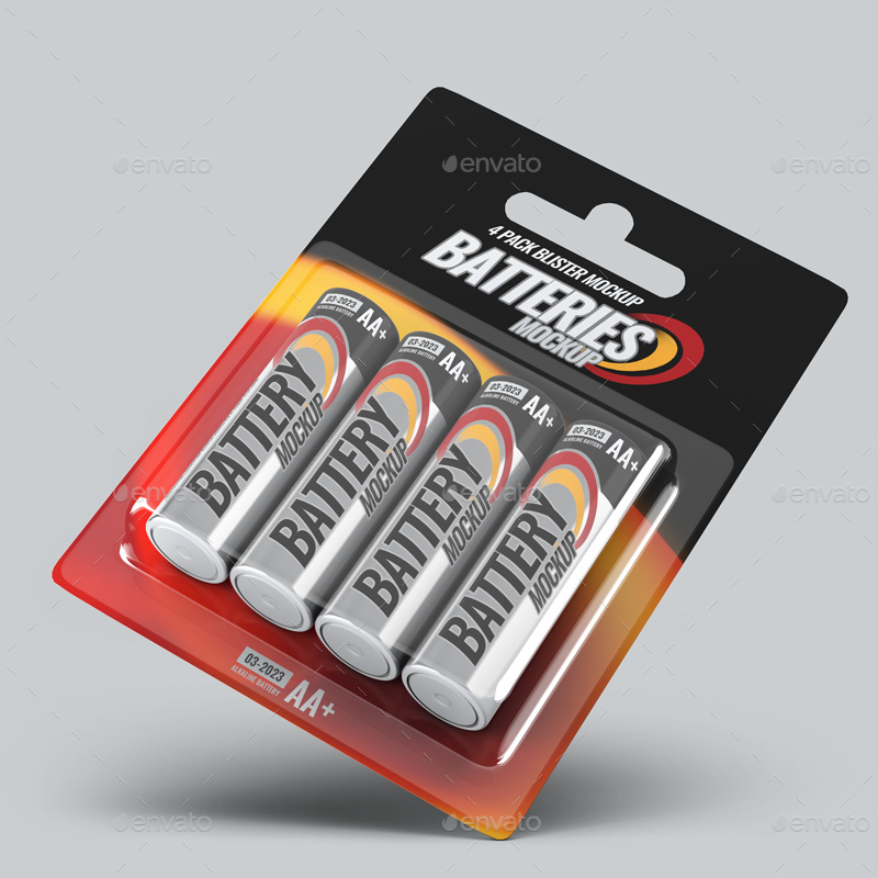 Battery Blister Pack Mock-Up, Graphics | GraphicRiver