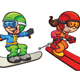 Skiing and Snowboarding Kids, Vectors | GraphicRiver