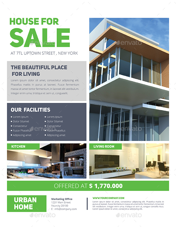 Simple Real Estate Flyer, Print Templates | GraphicRiver