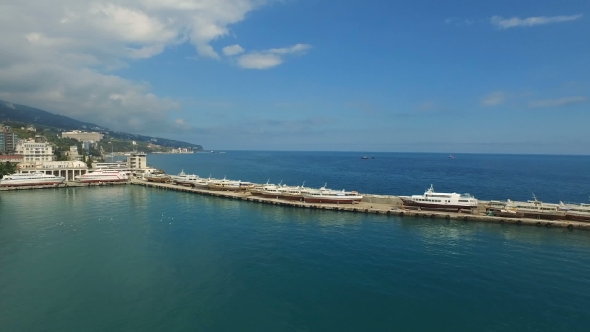 Pier With Moored Boats , Stock Footage | VideoHive