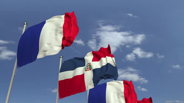 Flags of the Dominican Republic and France, Motion Graphics | VideoHive