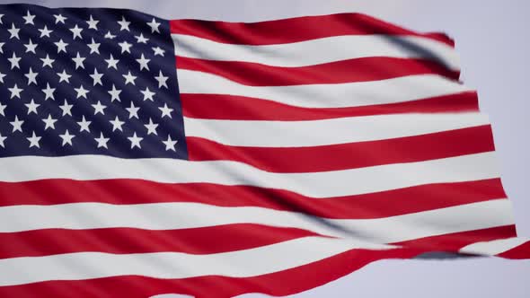 USA flag waving in the wind seamless looping 4K Ultra HD, Motion Graphics