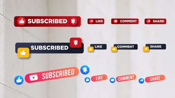Simple Unique And Elegant Youtube Subscribe Buttons, Motion Graphics