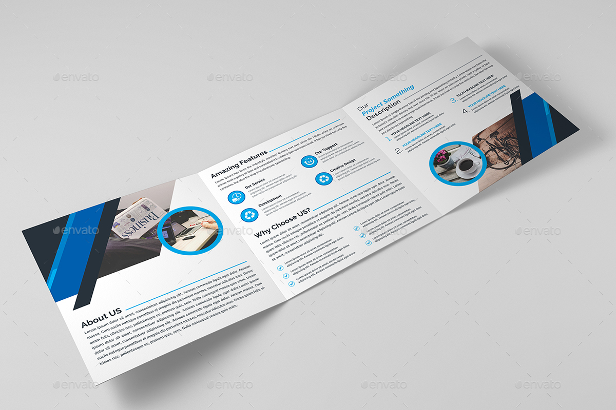 Square Tri-Fold Template, Print Templates | GraphicRiver