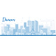 Outline Denver Skyline with Blue Buildings, Vectors | GraphicRiver