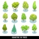 Isometric 3D Trees, Vectors | GraphicRiver
