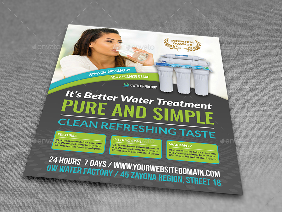 Water Treatment Services Flyer Template, Print Templates | GraphicRiver