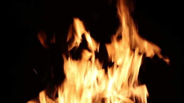 Igniting Fire Isolated On Black Background, Stock Footage | VideoHive