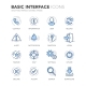 Blue Line Basic Interface Icons, Icons | GraphicRiver