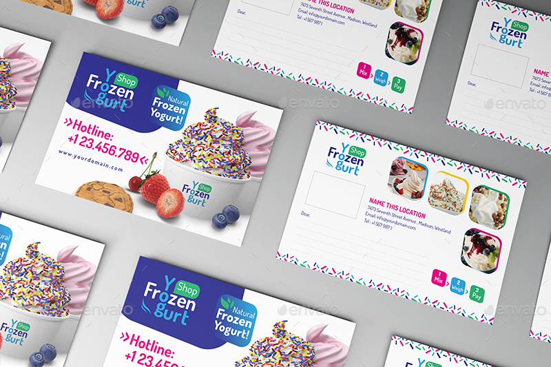Frozen Yogurt Shop/ Set Template, Print Templates | GraphicRiver