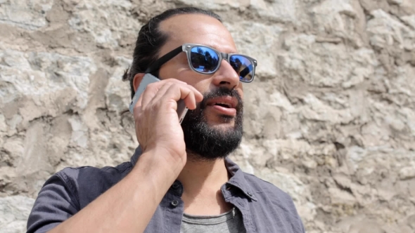 Man With Smartphone Calling On City Street 7, Stock Footage | VideoHive