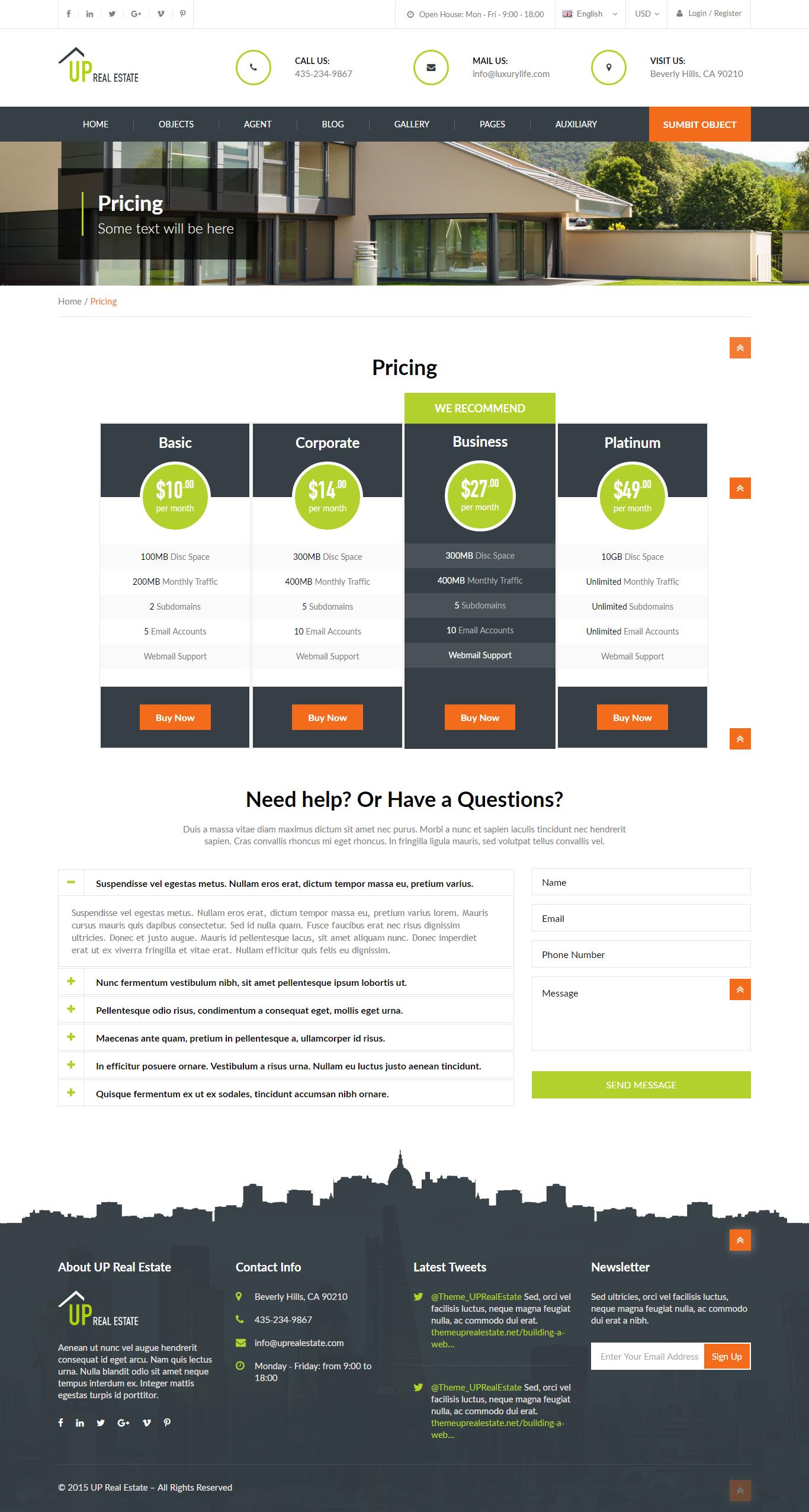 UP Real Estate HTML Template - Unlimited Potential for your Real Estate ...