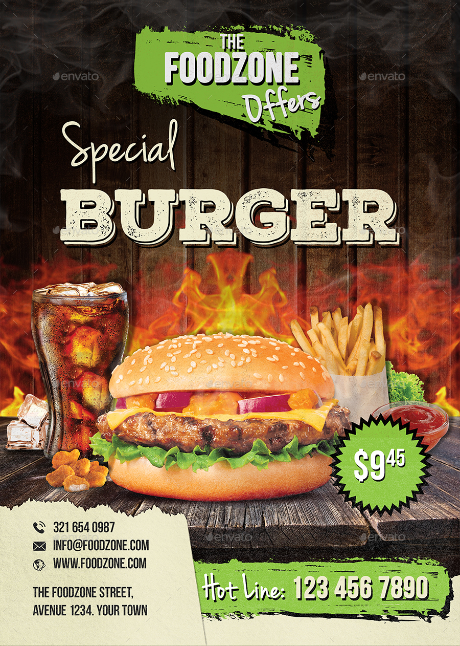 Food Flyer, Print Templates | GraphicRiver