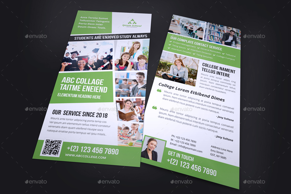 Education Rack Card DL Flyer Design, Print Templates | GraphicRiver