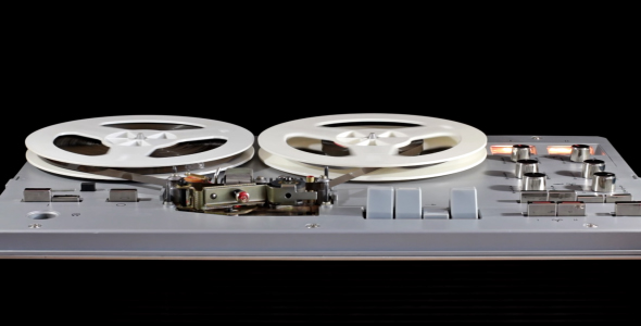 Rewind And Play The Tape On A Reel-To-Reel Tape Recorder, Stock Footage