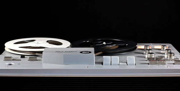Rewind And Play The Tape On A Reel-To-Reel Tape Recorder 2, Stock Footage