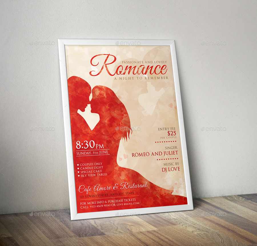 Romance Love Couples Party Invitation Poster/Flyer , Print Templates