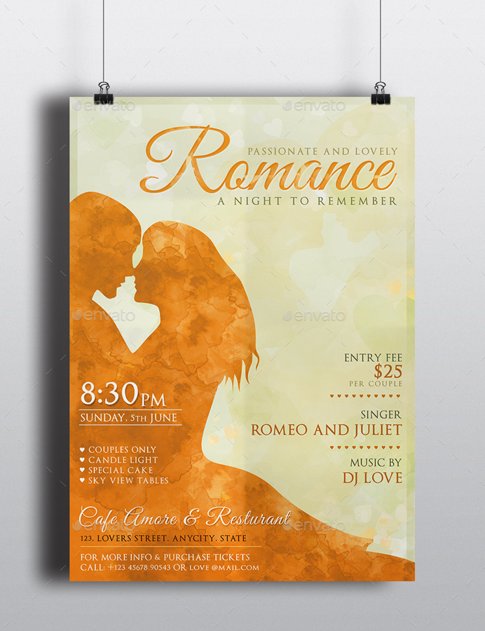 Romance Love Couples Party Invitation Poster/Flyer , Print Templates