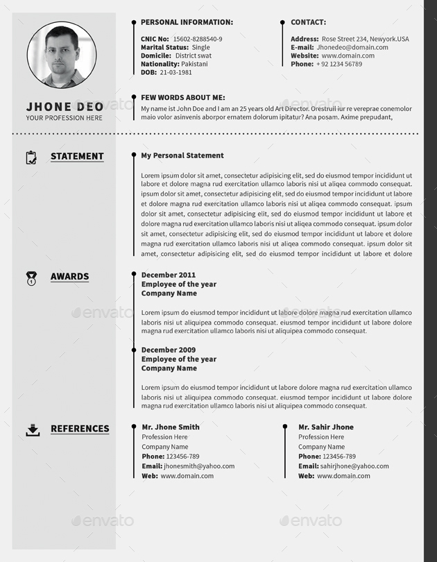 Resume Bundle 4 in 1, Print Templates | GraphicRiver