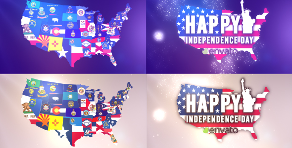 USA States Flag Logo, After Effects Project Files | VideoHive
